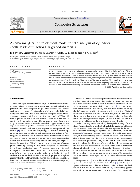 (PDF) A semi-analytical finite element model for the analysis of laminated 3D axisymmetric ...