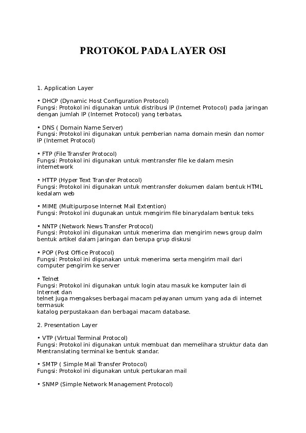 (DOC) PROTOKOL PADA LAYER OSI