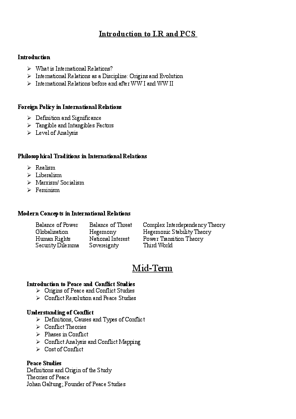 (DOC) Foreign Policy in International Relations Definition and ...