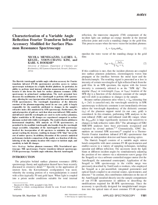 (PDF) Characterization of a Variable Angle Reflection Fourier Transform ...