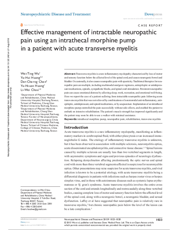 (PDF) Effective management of intractable neuropathic pain using an ...