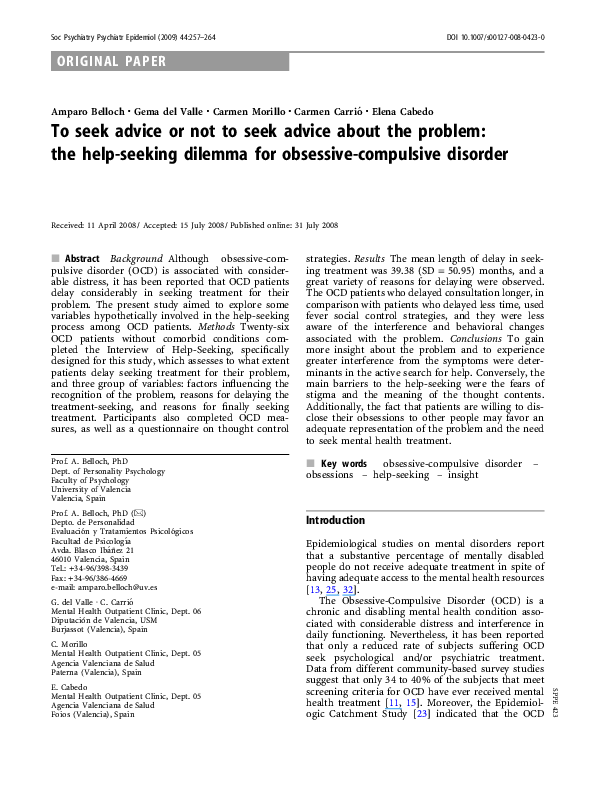(PDF) To seek advice or not to seek advice about the problem: the help ...