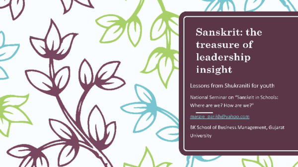 (PDF) Sanskrit: the treasure of leadership insight - lessons from ...