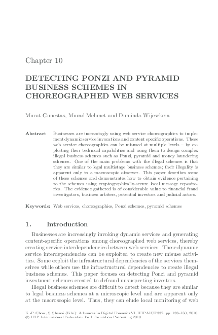 (PDF) Detecting Ponzi and Pyramid Business Schemes in Choreographed Web Services