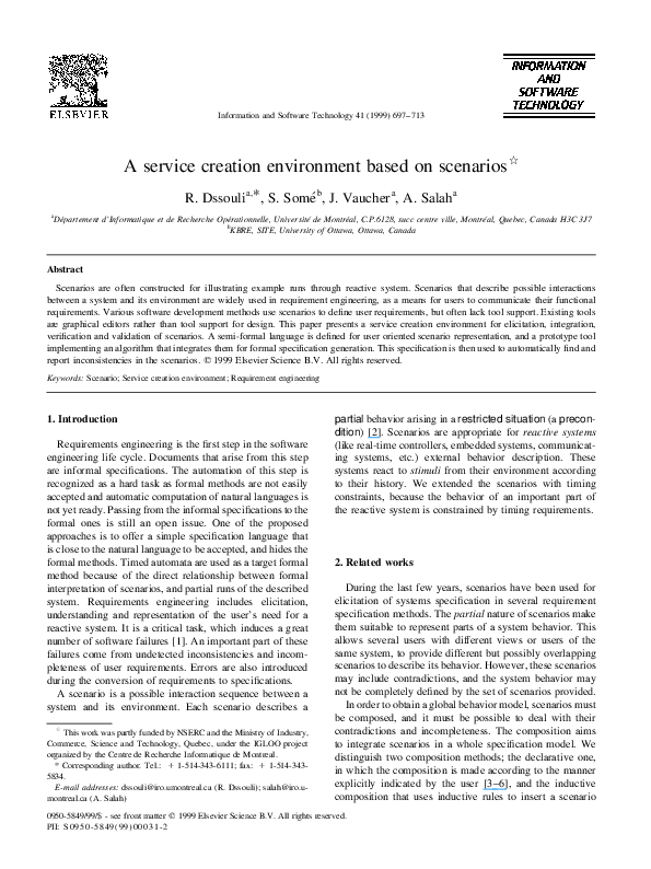 (PDF) A service creation environment based on scenarios