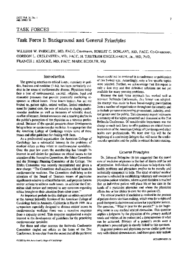 (PDF) Task Force I: Background and general principles