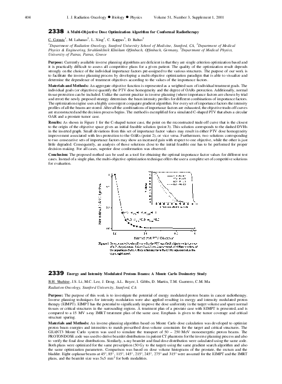 Pdf A Multi Objective Dose Optimization Algorithm For Conformal