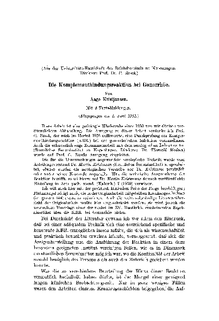 (PDF) Die Komplementbindungsreaktion bei Gonorrhöe