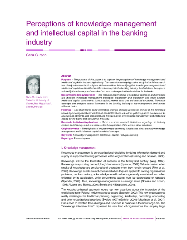 (PDF) Perceptions of knowledge management and intellectual capital in ...