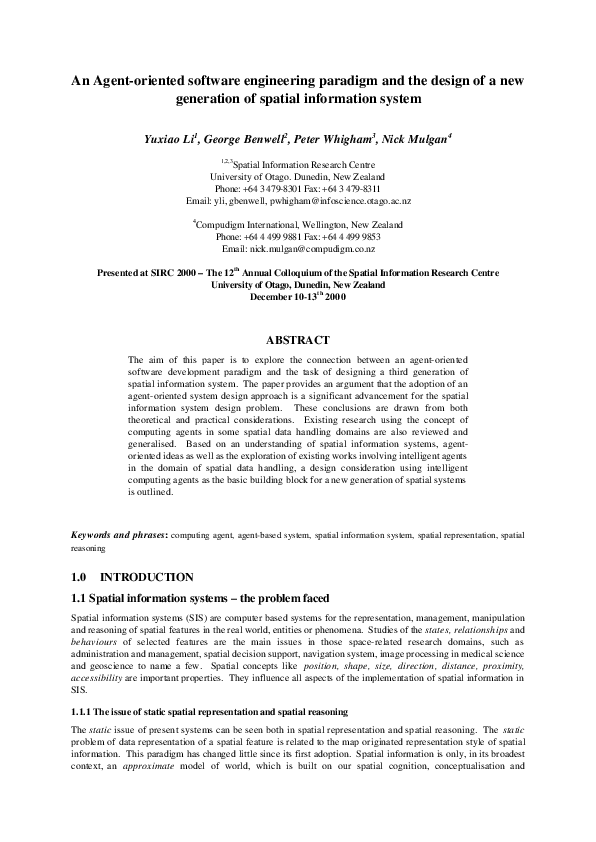 (PDF) An Agent-oriented software engineering paradigm and the design of a new generation of ...