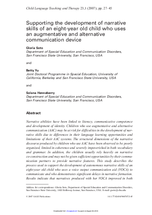 (PDF) Supporting the development of narrative skills of an eight-year ...