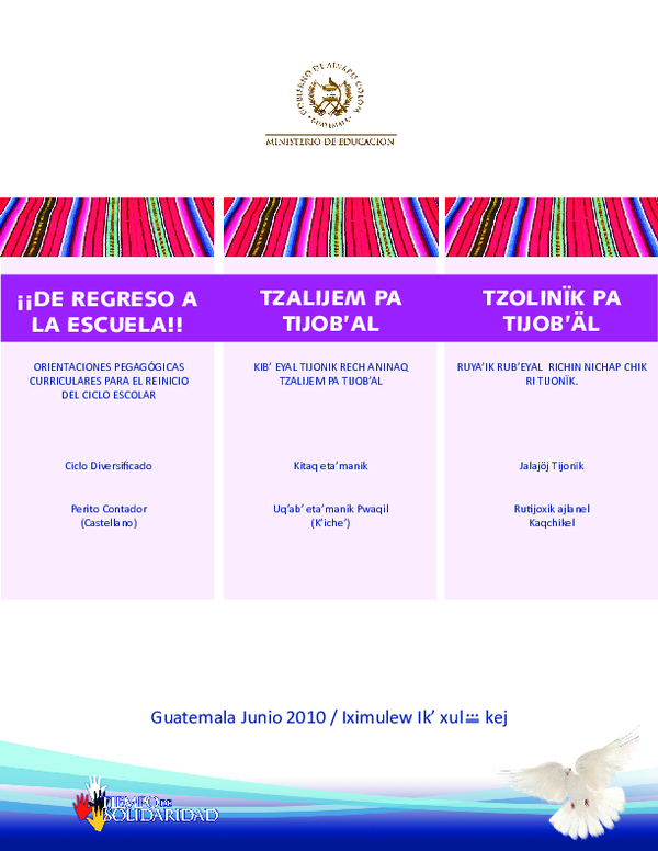 (PDF) DE REGRESO A LA ESCUELA!! TZALIJEM PA TIJOB'AL TZOLINÏK PA TIJOB'ÄL