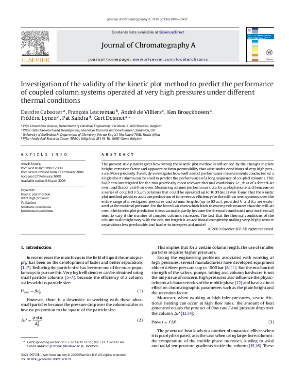 (PDF) Investigation of the validity of the kinetic plot method to ...