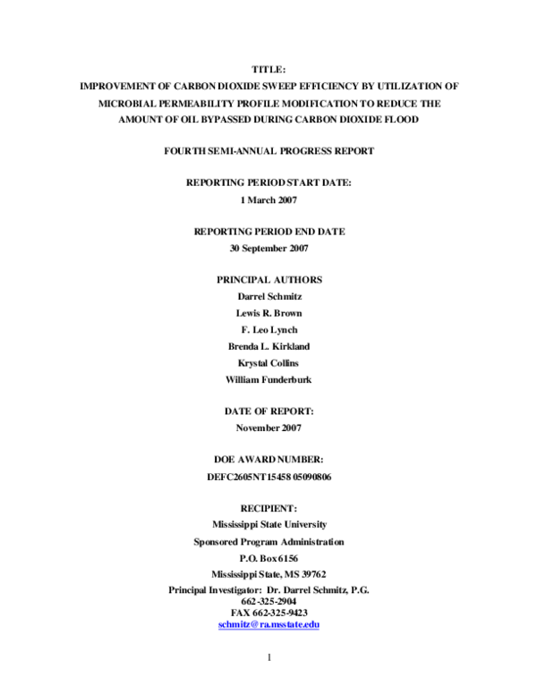 (PDF) Improvement of Carbon Dioxide Sweep Efficiency by Utilization of ...