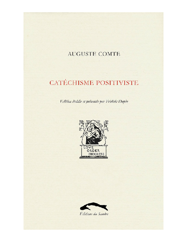 (PDF) Catéchisme positiviste, Auguste COMTE