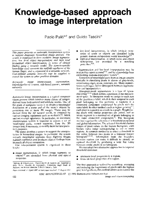 (PDF) Knowledge-based approach to image interpretation