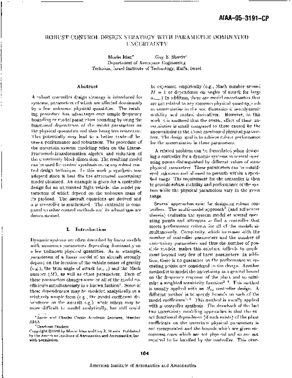 (PDF) Robust control design strategy with parameter dominated uncertainty