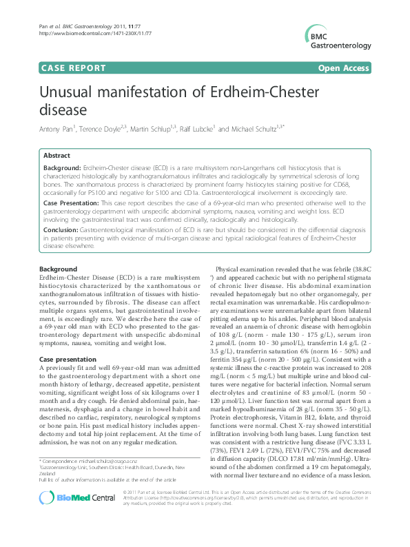 (PDF) Erdheim-Chester disease with novel gene mutations discovered as ...