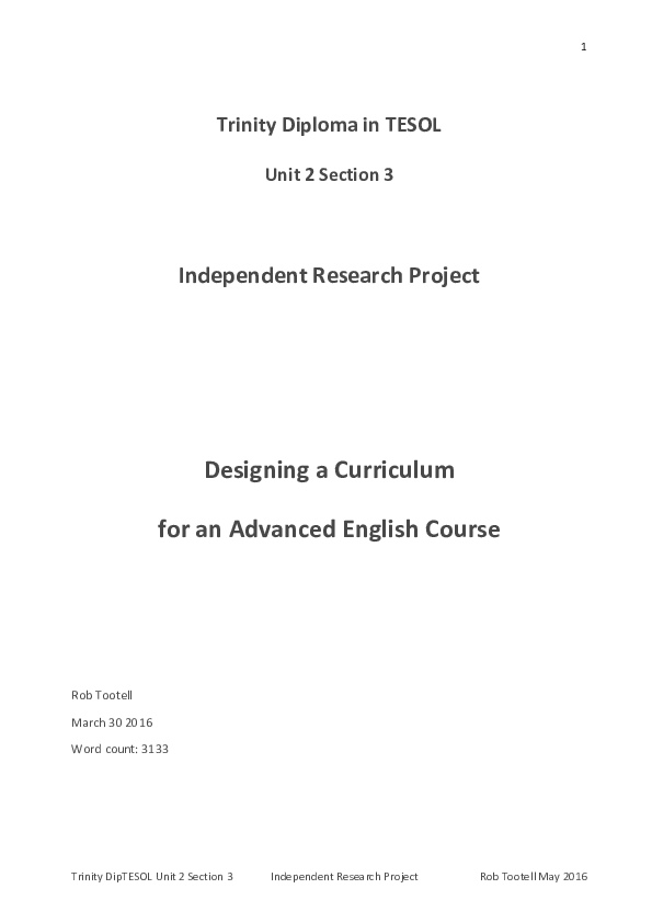 (PDF) Trinity Diploma in TESOL Unit 2 Section 3 Independent Research ...