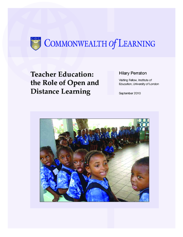 (PDF) Teacher Education: the Role of Open and Distance Learning