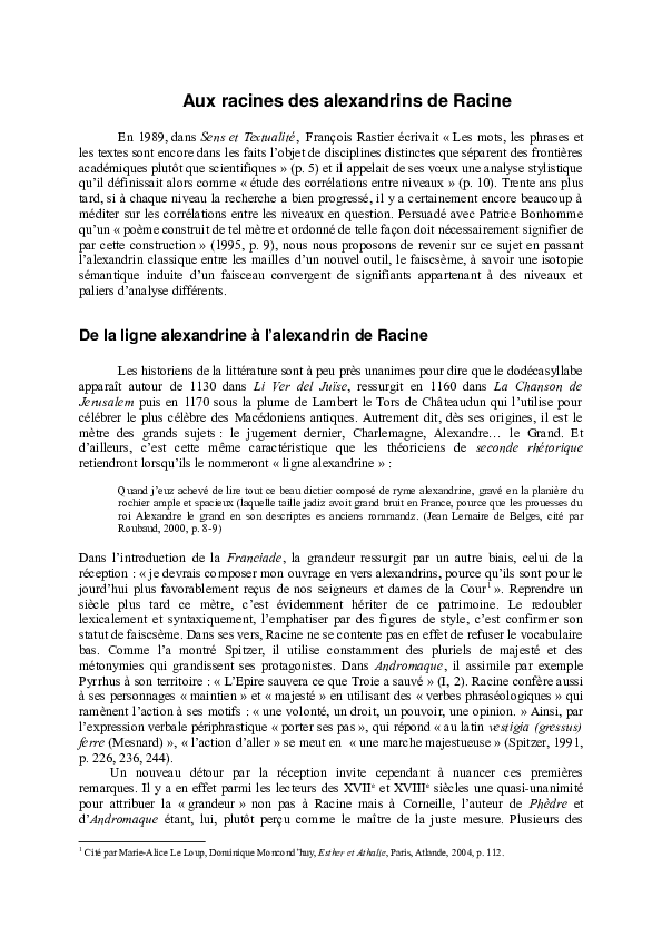 Poème en Alexandrin