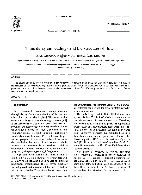 (PDF) Time delay embeddings and the structure of flows