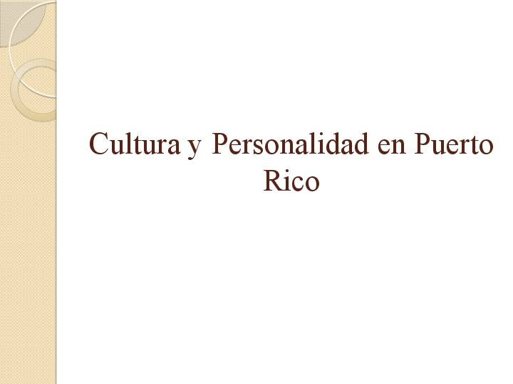 (PPT) Cultura y Personalidad en Puerto Rico