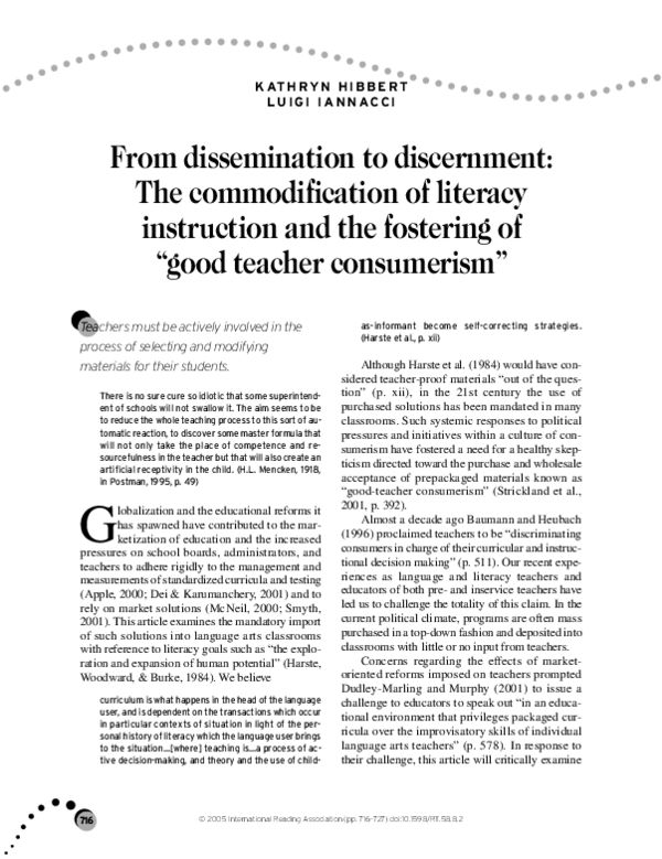 (PDF) From Dissemination to Discernment: The Commodification of ...