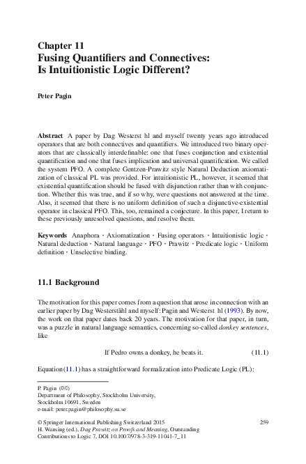 (PDF) Fusing Quantifiers and Connectives: Is Intuitionistic Logic Different?