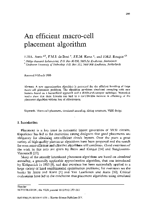 Pdf An Efficient Macro Cell Placement Algorithm Emile Aarts