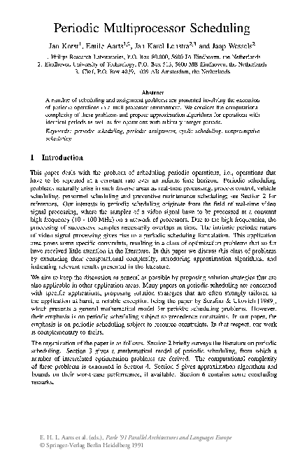 (PDF) Periodic Multiprocessor Scheduling
