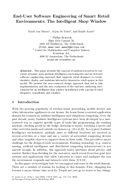 (PDF) End-User Software Engineering of Smart Retail Environments: The Intelligent Shop Window