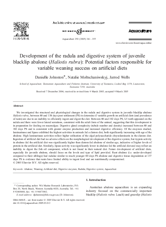 (PDF) Development of the radula and digestive system of juvenile ...