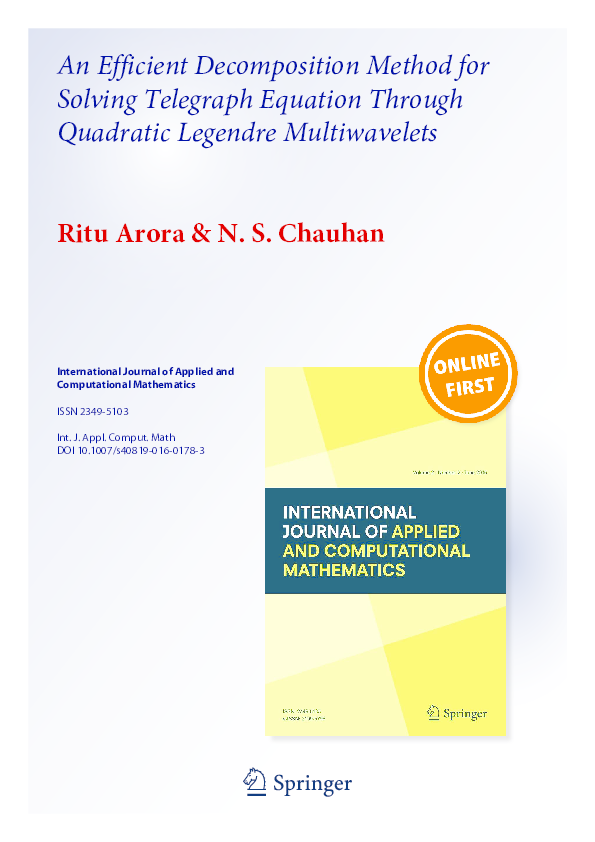 (PDF) An Efficient Decomposition Method for Solving Telegraph Equation Through Quadratic ...