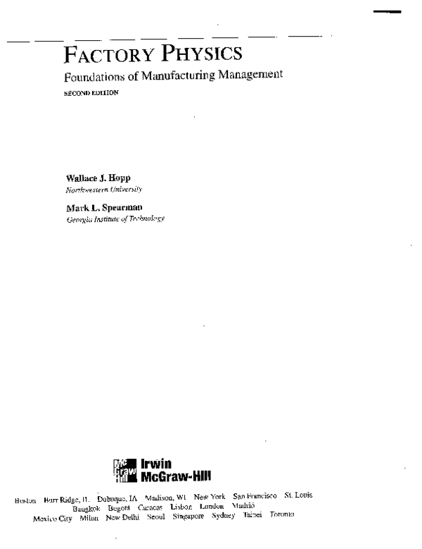 (PDF) Factory Physics