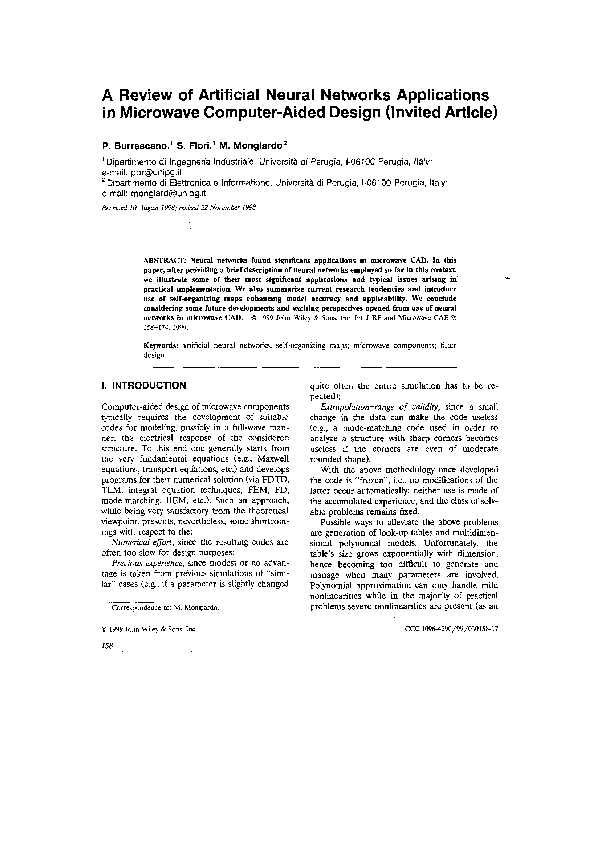 (PDF) A review of artificial neural networks applications in microwave computer-aided design ...