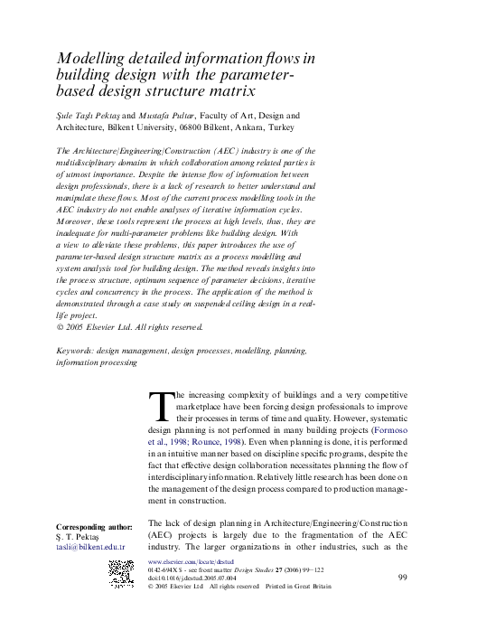 (PDF) Modelling detailed information flows in building design with the ...