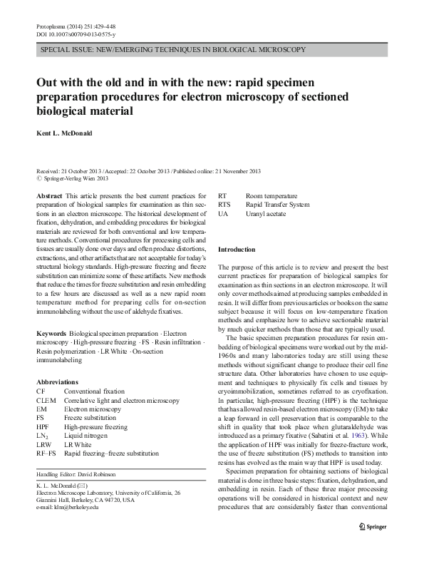 Specimen Preparation For Light Microscopy Pdf | Americanwarmoms.org