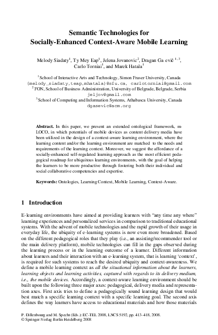 (PDF) Semantic Technologies for Socially-Enhanced Context-Aware Mobile ...