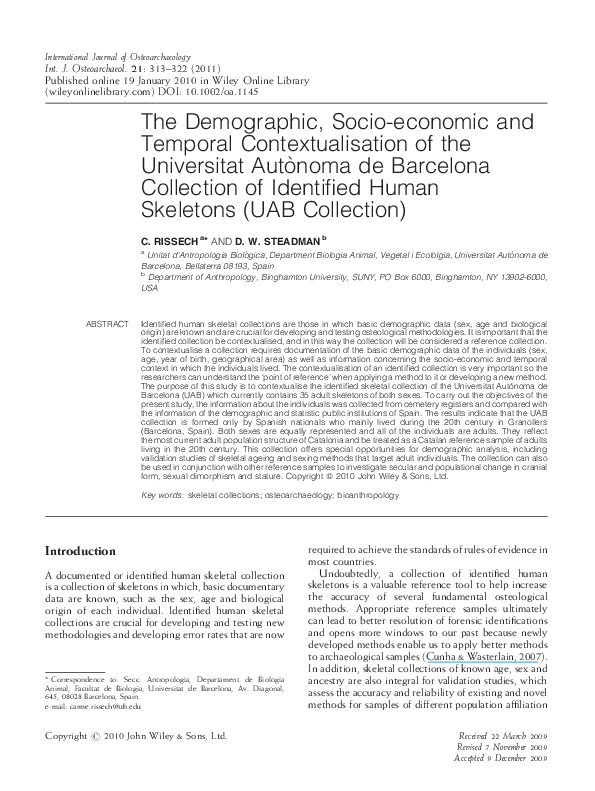 (PDF) The demographic, socio-economic and temporal contextualisation of ...