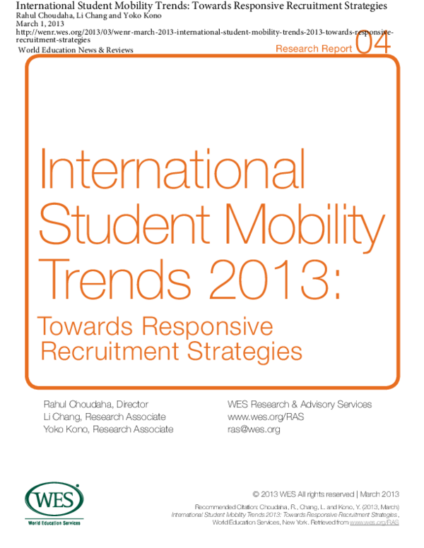 (PDF) International Student Mobility Trends: Towards Responsive ...