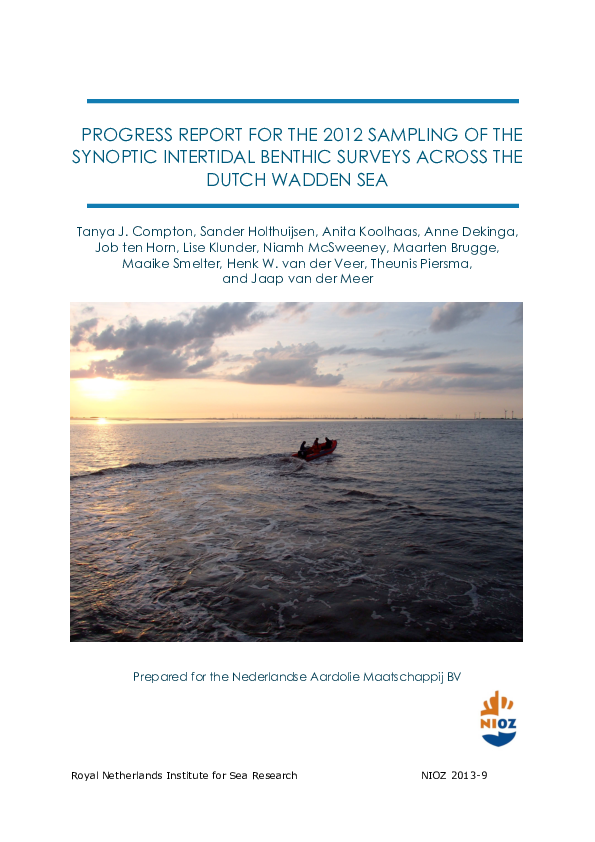 (PDF) Progress Report for the 2012 Sampling of the Synoptic Intertidal ...