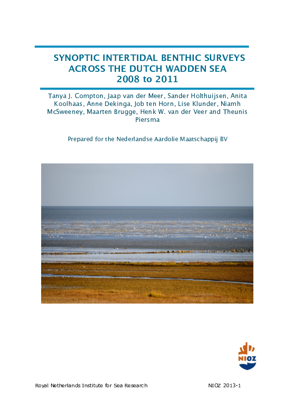 (PDF) SYNOPTIC INTERTIDAL BENTHIC SURVEYS ACROSS THE DUTCH WADDEN SEA ...