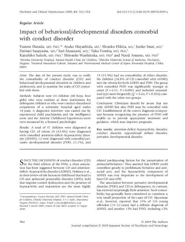 (PDF) Impact of behavioral/developmental disorders comorbid with ...