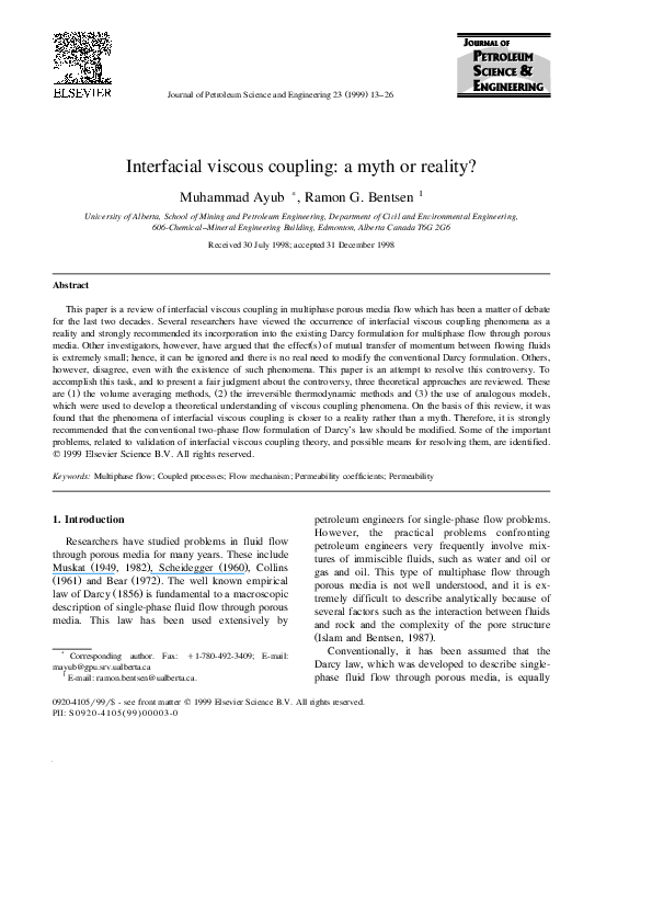 (PDF) Interfacial viscous coupling: a myth or reality