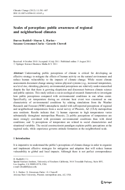 (PDF) Scales of perception: public awareness of regional and ...