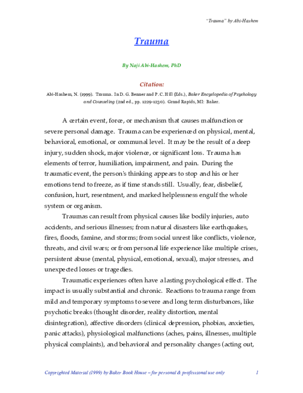 (PDF) " Trauma
