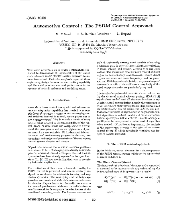 (PDF) PSRM Control in Automotive Applications