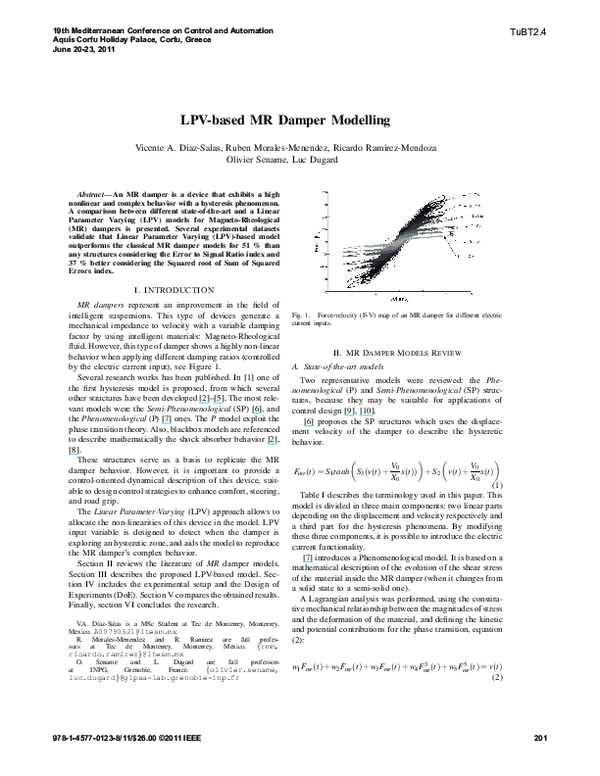 (PDF) LPV-based MR damper modelling