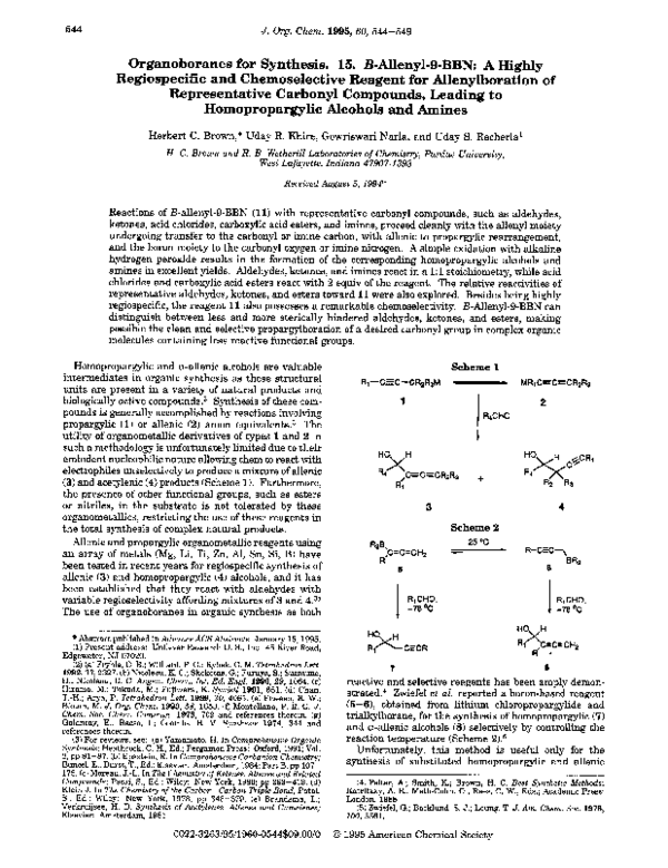 (PDF) B-Allenyl-9-BBN: A Selective Boron Reagent